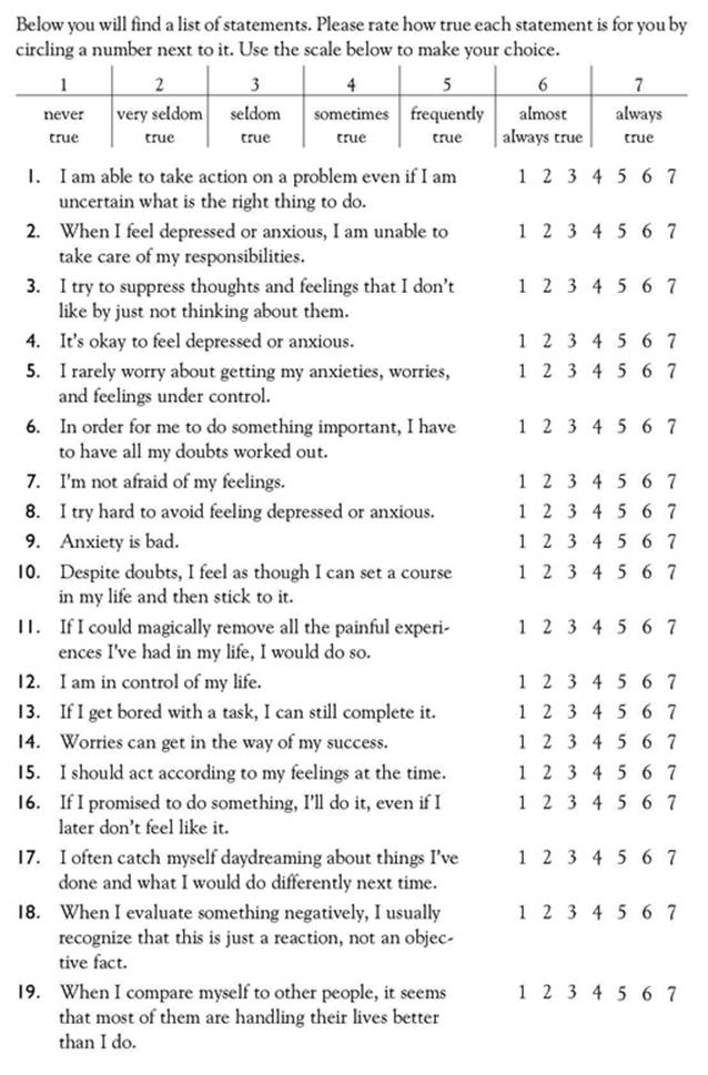 Appendix - Acceptance and Commitment Therapy for Anxiety Disorders